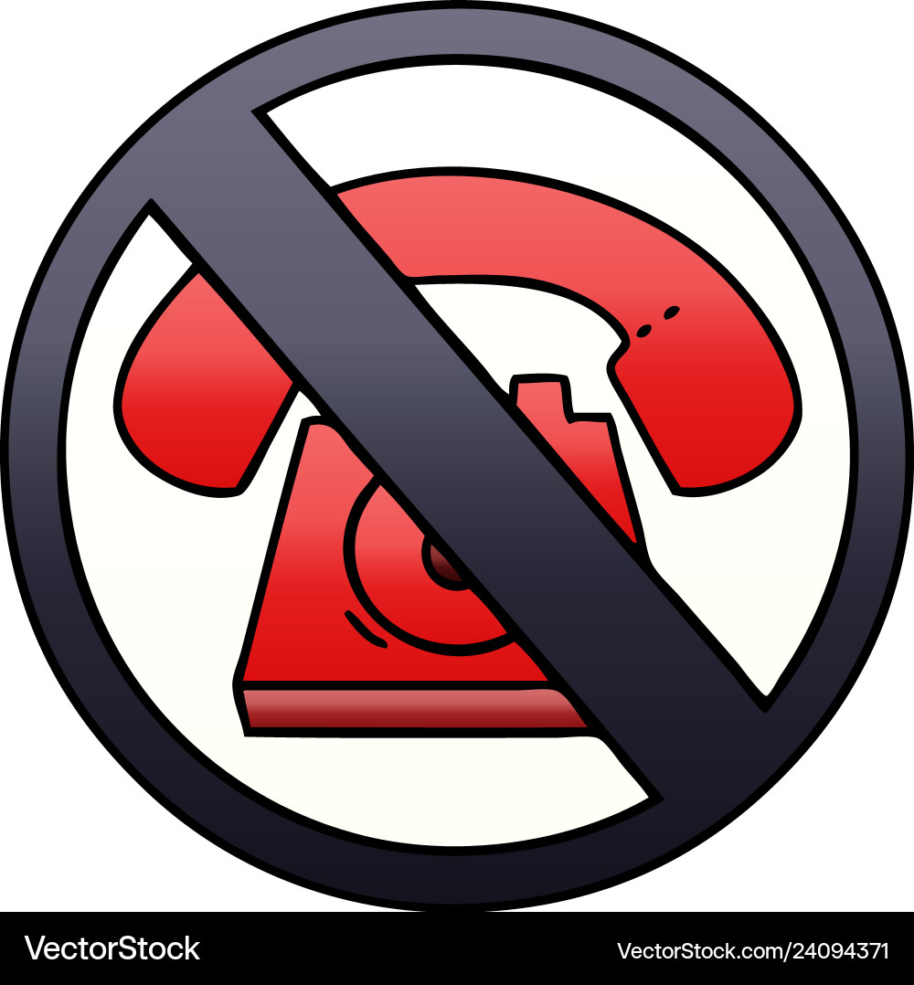 Gradient shaded cartoon no phones allowed sign Vector Image
