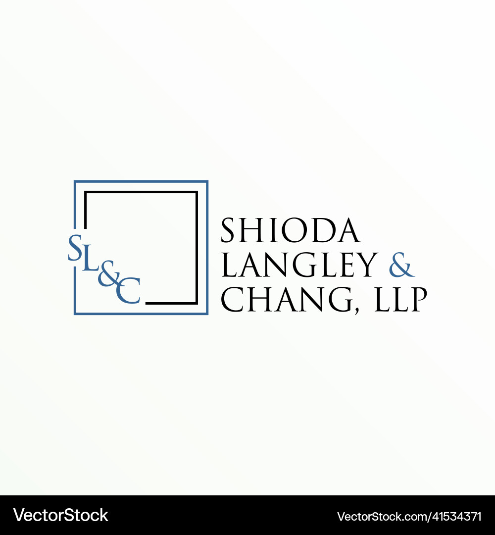 Letter slc serif font with line square logo Vector Image