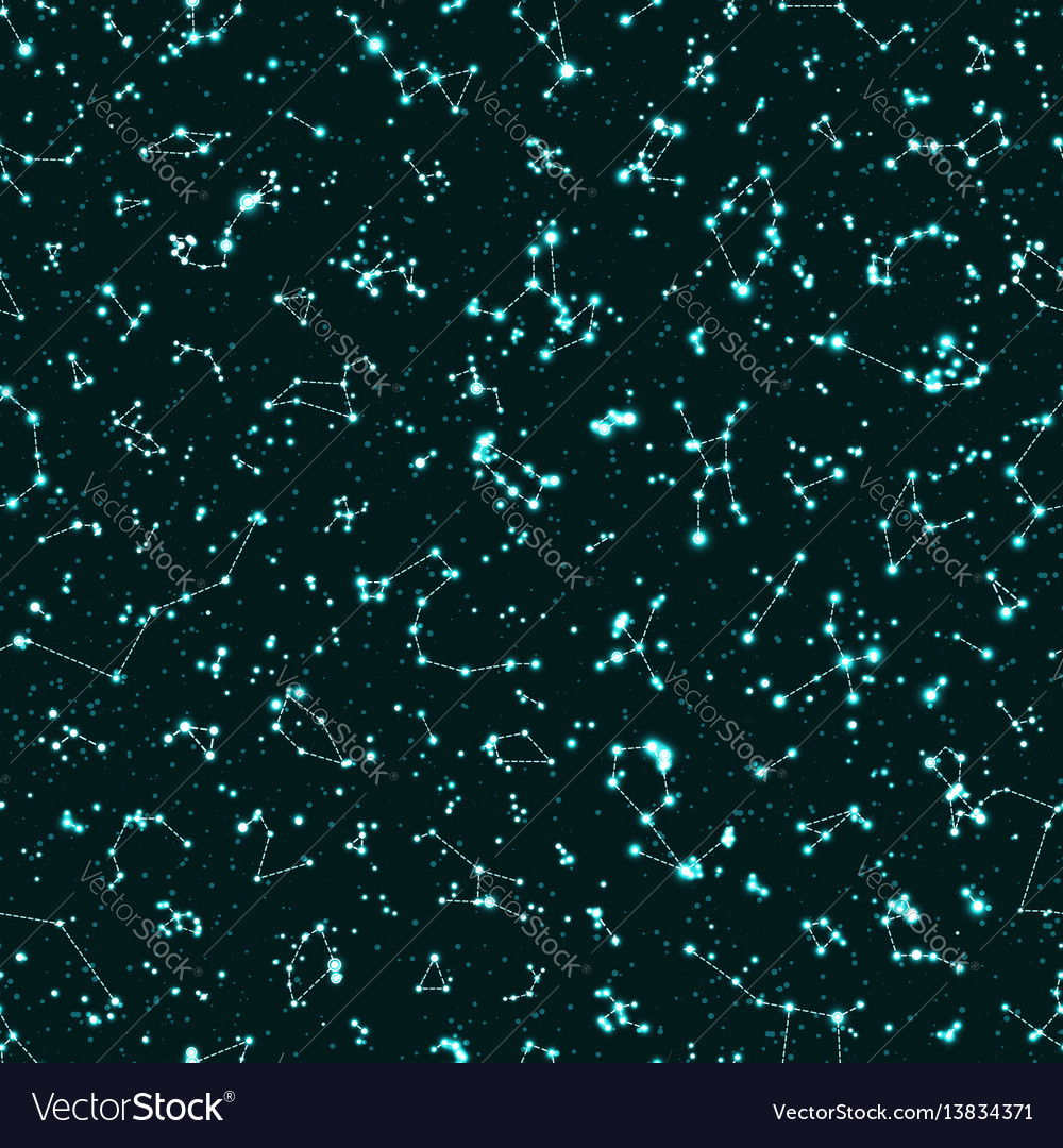 Seamless pattern with constellations Royalty Free Vector