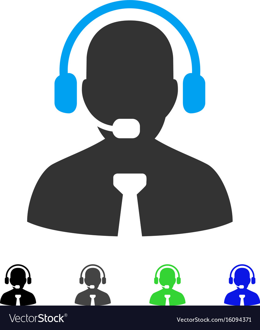 Support manager flat icon Royalty Free Vector Image