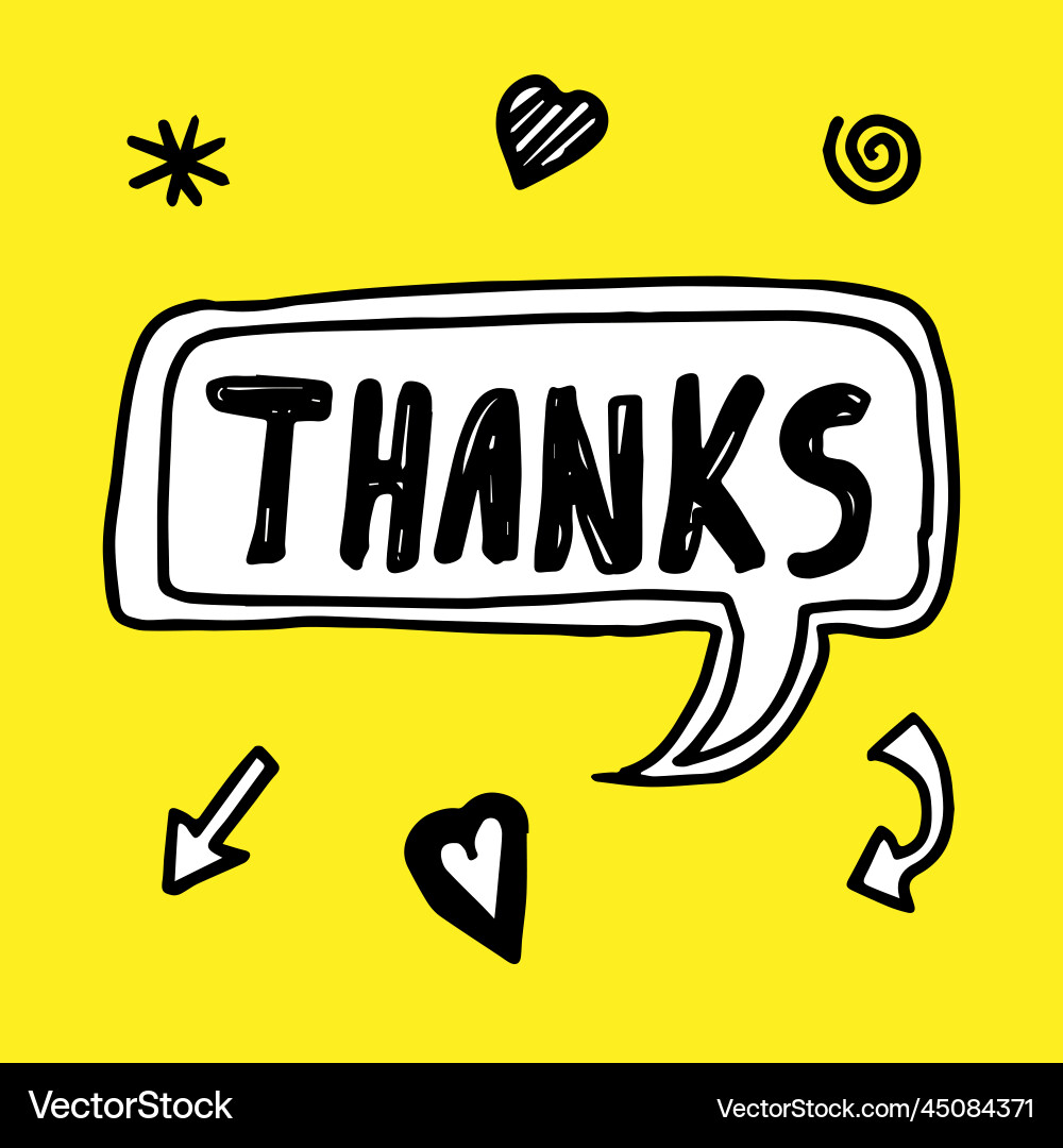 Thank you banner speech bubble poster concept Vector Image
