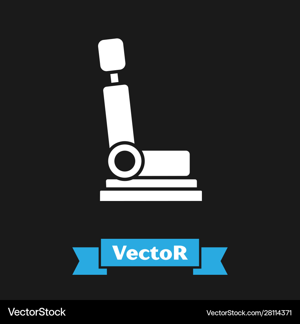 White car seat icon isolated on black background Vector Image