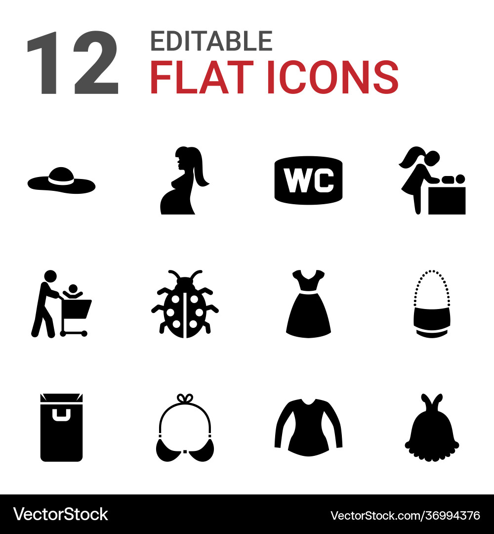 12 lady icons Royalty Free Vector Image - VectorStock