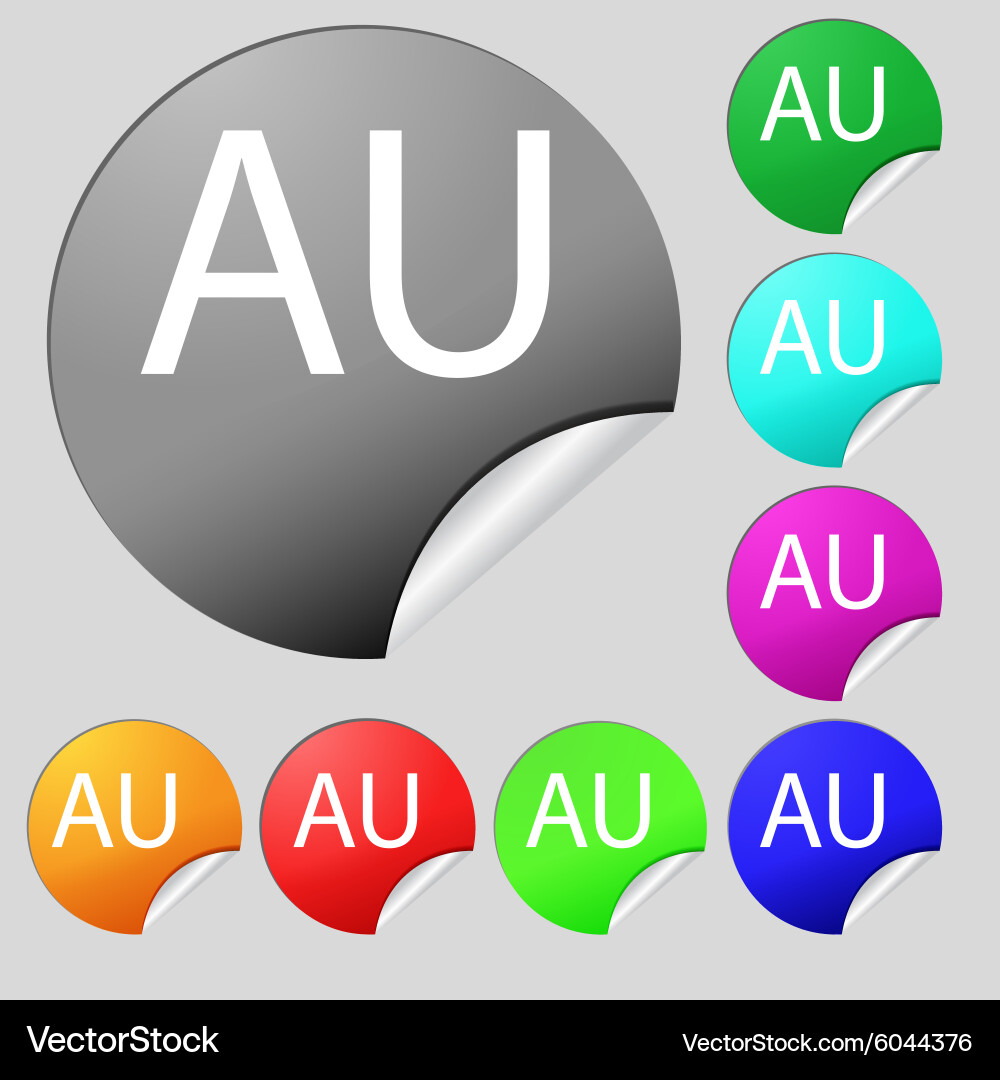 Australia sign icon set of eight multi colored Vector Image