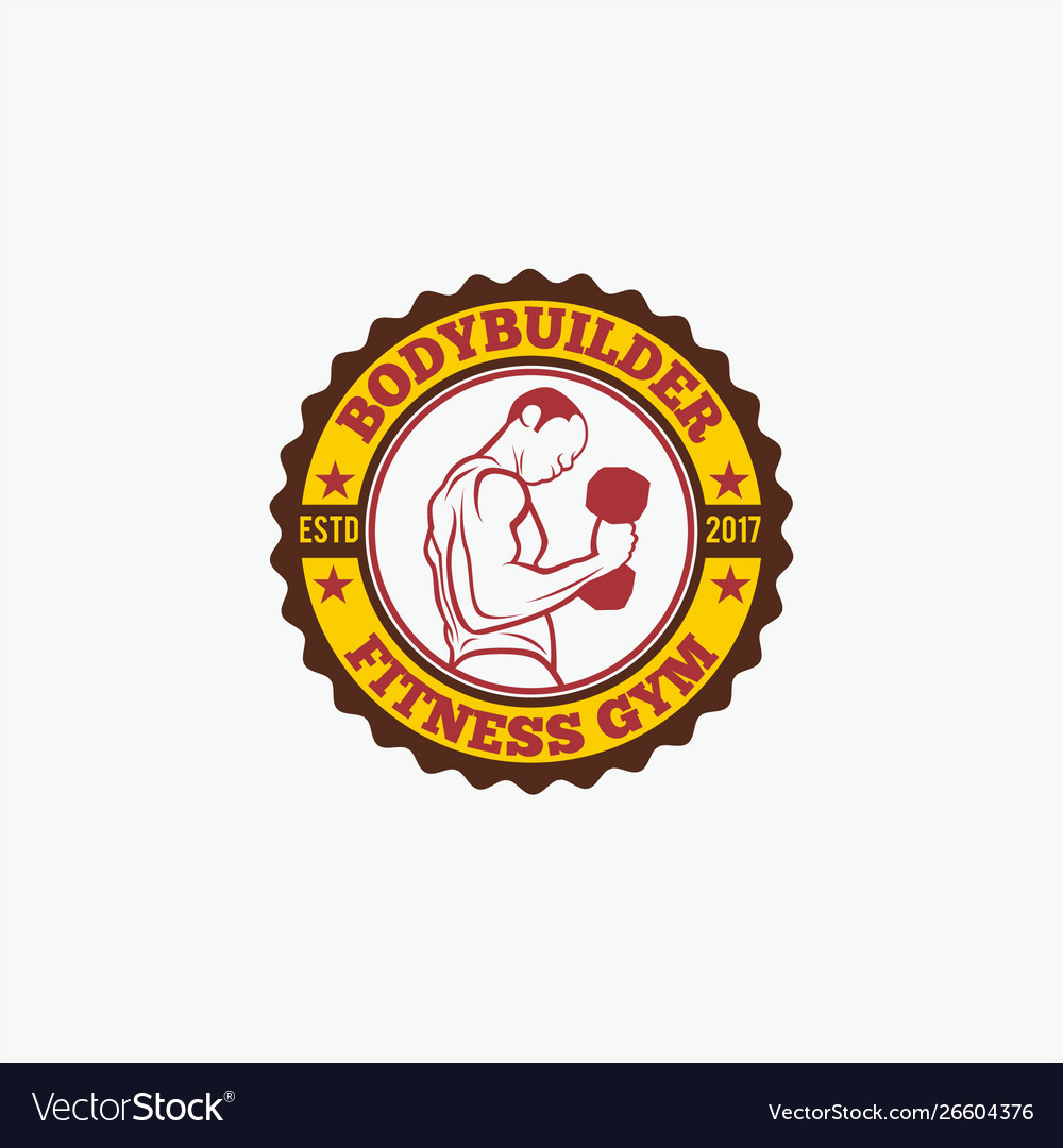 Bodybuilder logo Royalty Free Vector Image - VectorStock