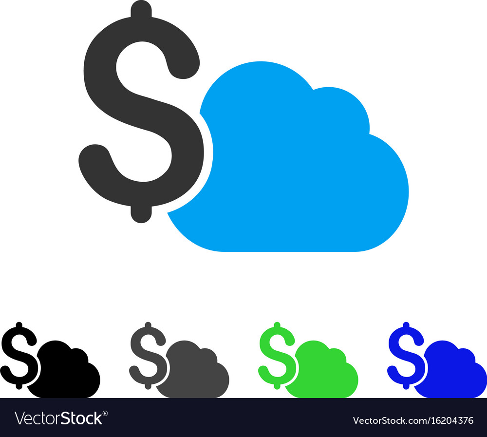 Cloud banking flat icon Royalty Free Vector Image