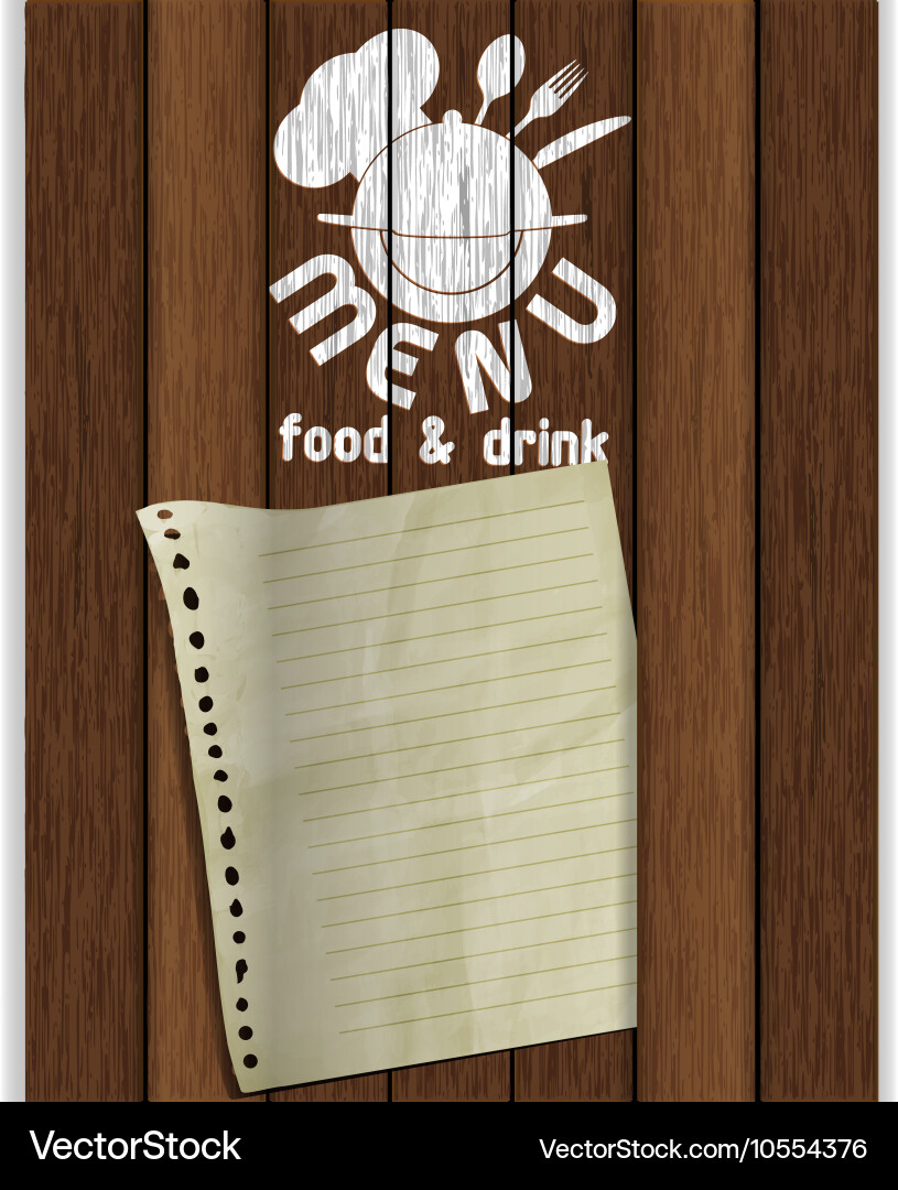 Frame restaurant menu wooden boards white paint Vector Image