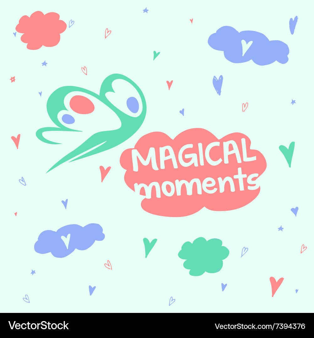 Magic moments good mood head in the clouds Vector Image