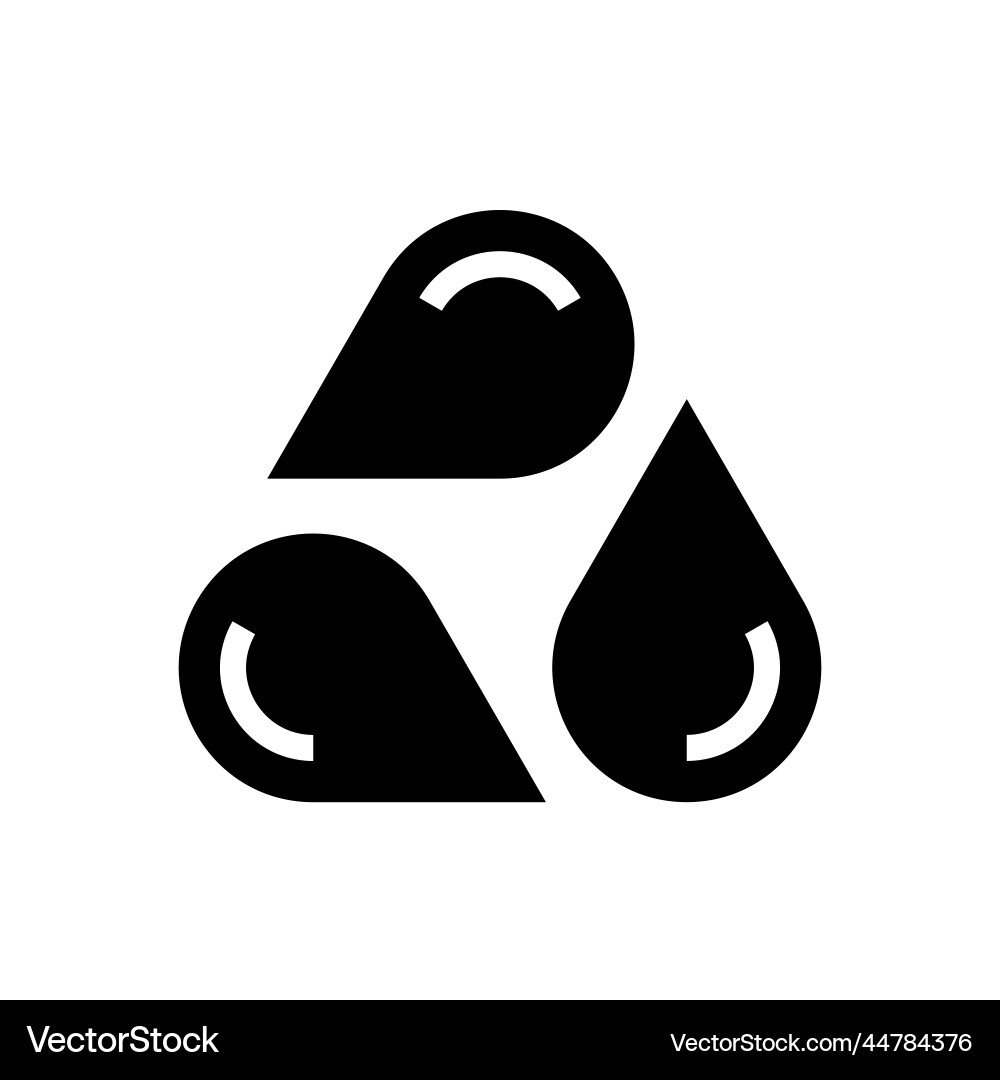 Recycle water isolated icon badge logo Royalty Free Vector