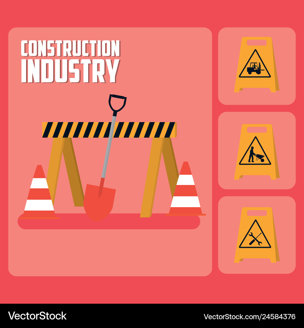 Set of construction roadsigns icons Royalty Free Vector