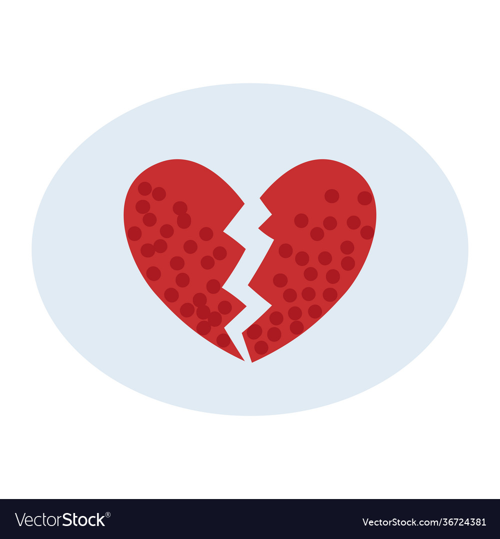 Broken heart damaged Royalty Free Vector Image