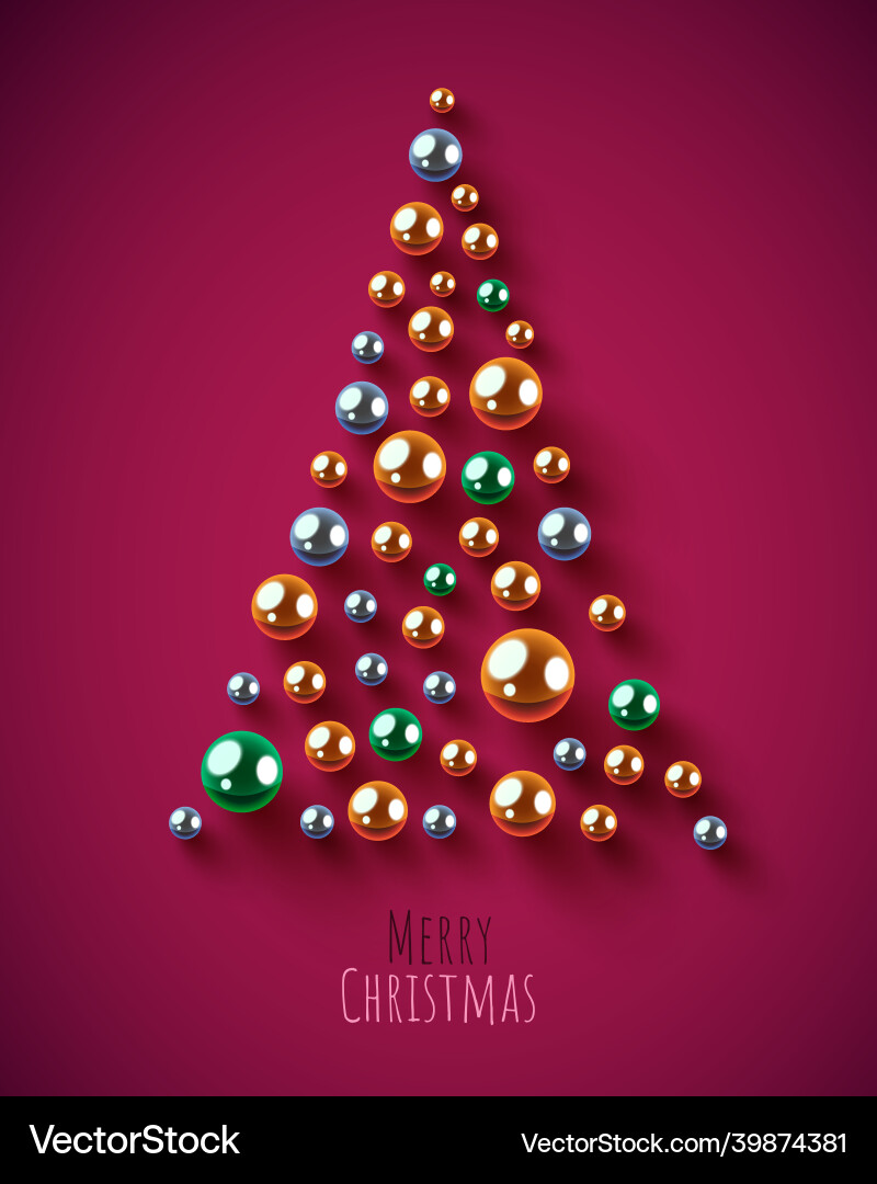Creative triangle christmas tree made of shiny Vector Image