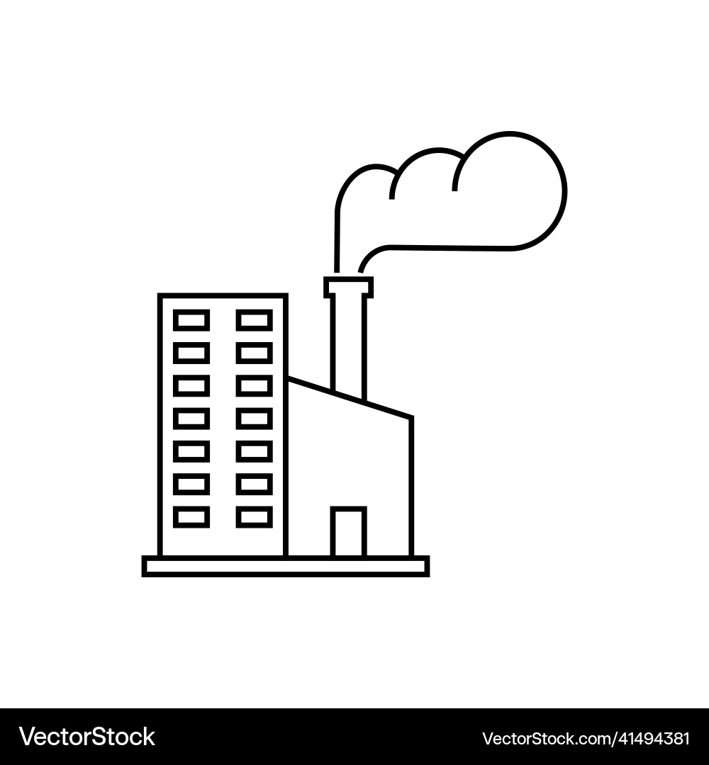 Factory line icon outline sign linear style Vector Image
