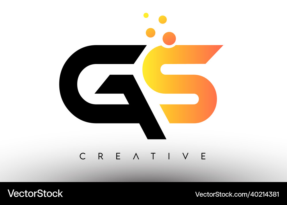 Gs black orange letter logo design icon Royalty Free Vector
