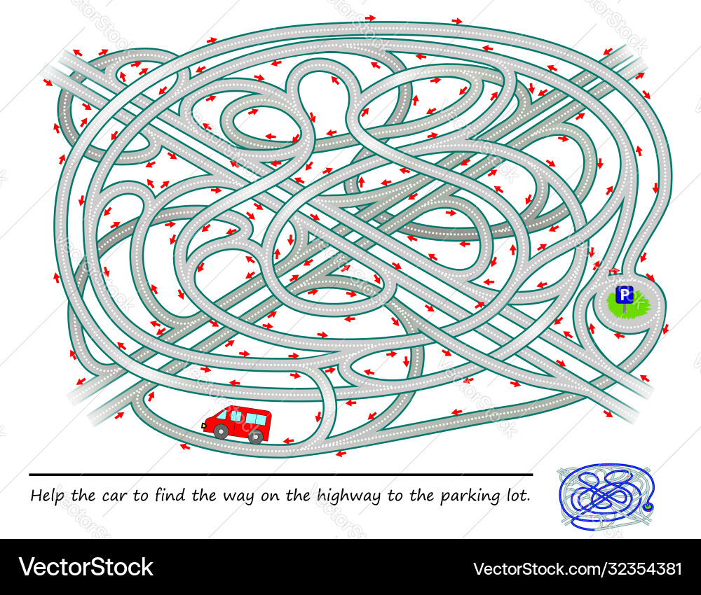 Logic puzzle game with labyrinth for children and Vector Image