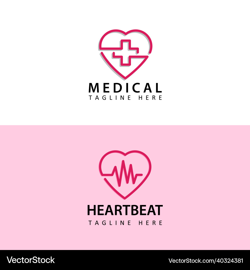Medical heart logo template design Royalty Free Vector Image
