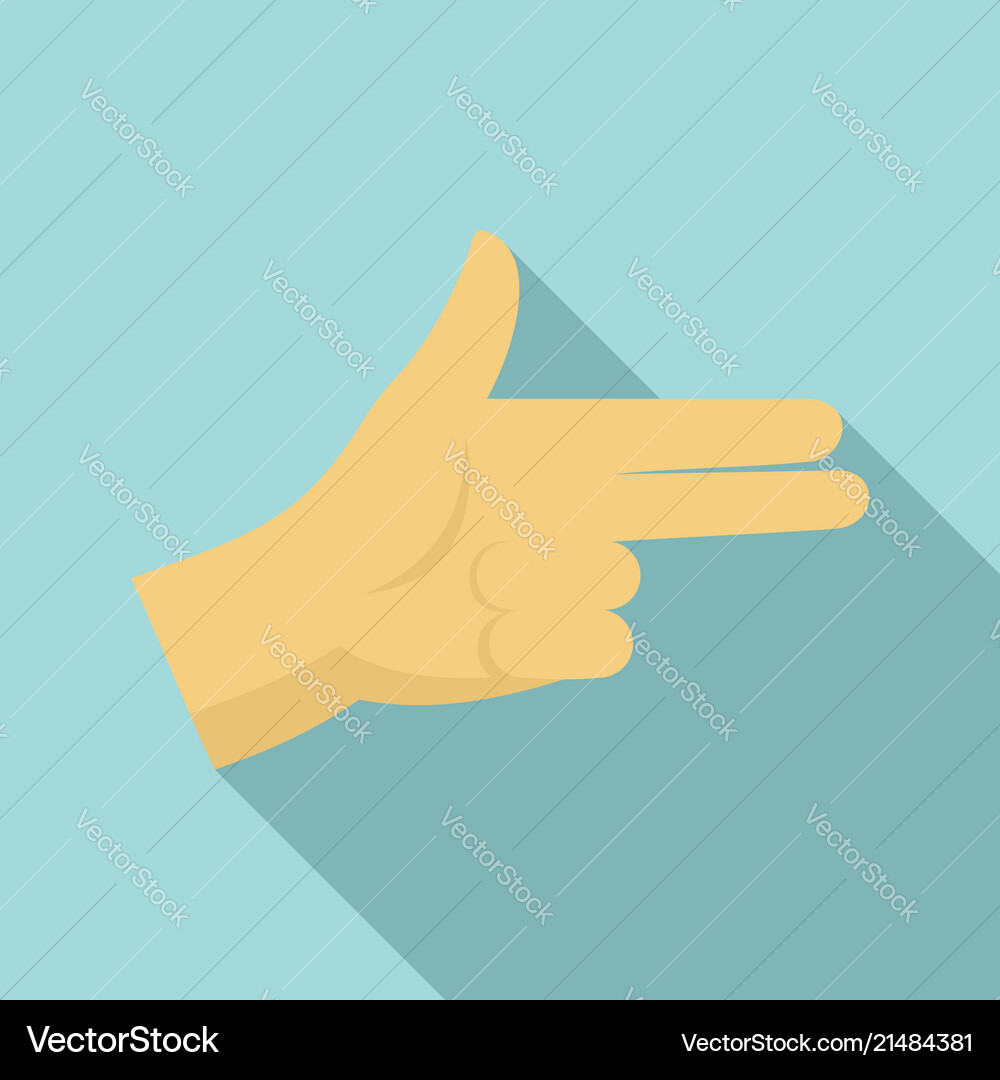 Pistol hand sign icon flat style Royalty Free Vector Image