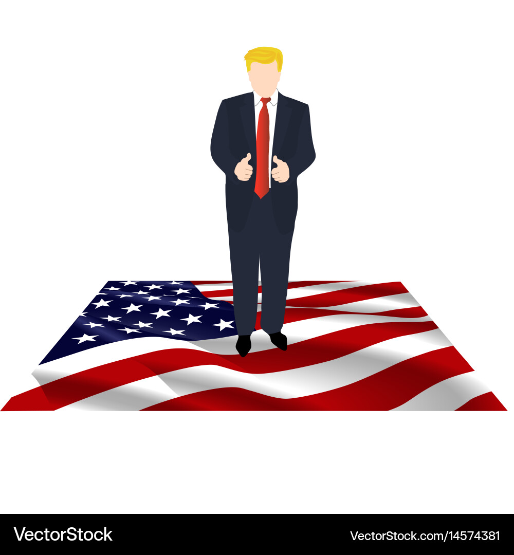 President america on flag Royalty Free Vector Image