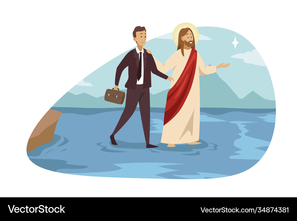 Religious support christianity business success Vector Image