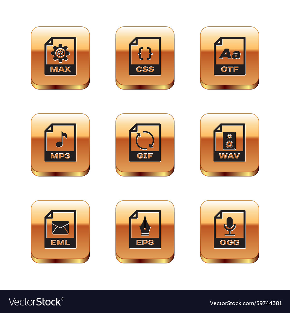 Set max file document eml eps gif mp3 and otf Vector Image Set max file document eml eps gif mp3 and otf Vector Image