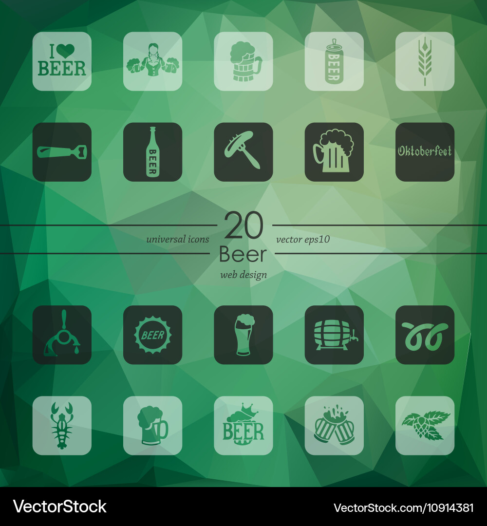 Set of beer icons Royalty Free Vector Image - VectorStock
