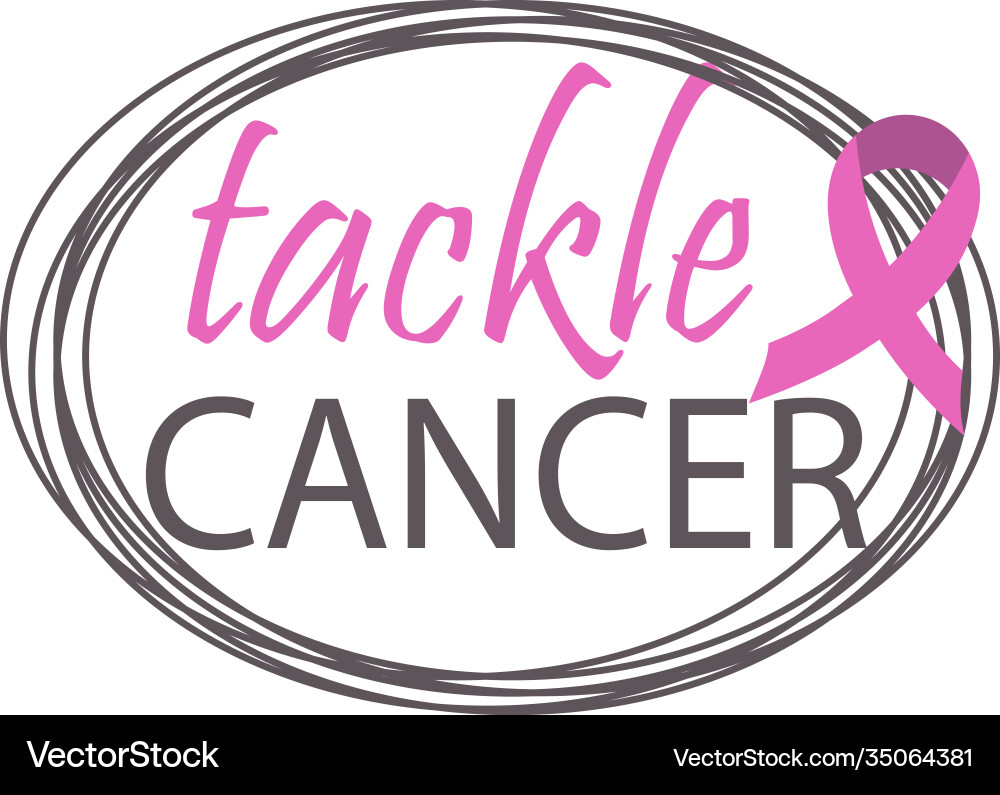 Tackle cancer on white background Royalty Free Vector Image