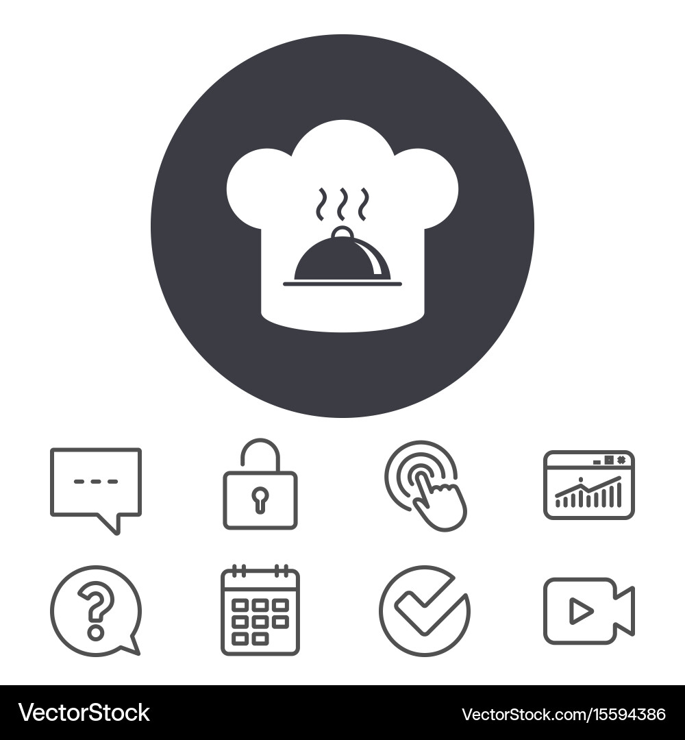 Chef hat sign icon cooking symbol Royalty Free Vector Image