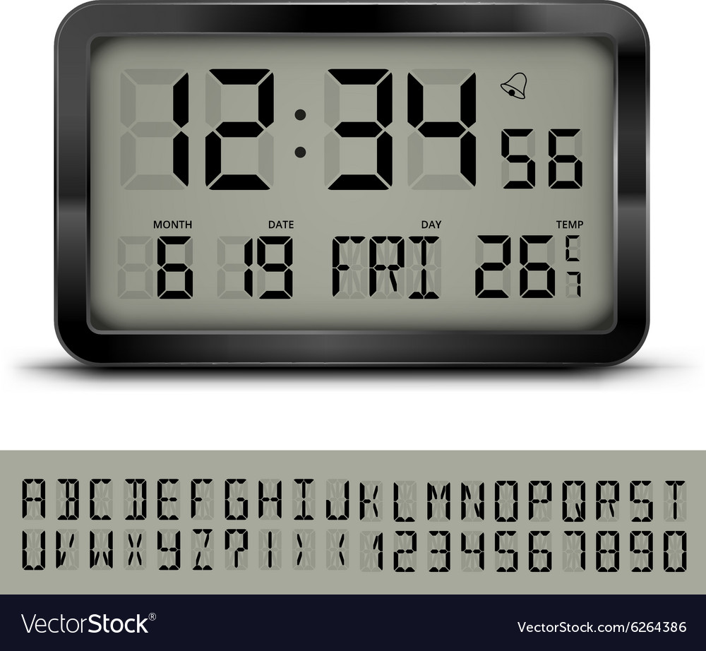 Digital clock Royalty Free Vector Image - VectorStock