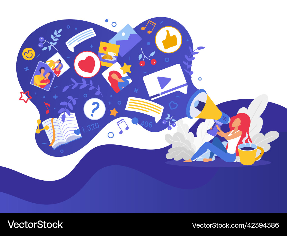 Digital social media user sharing personal story Vector Image