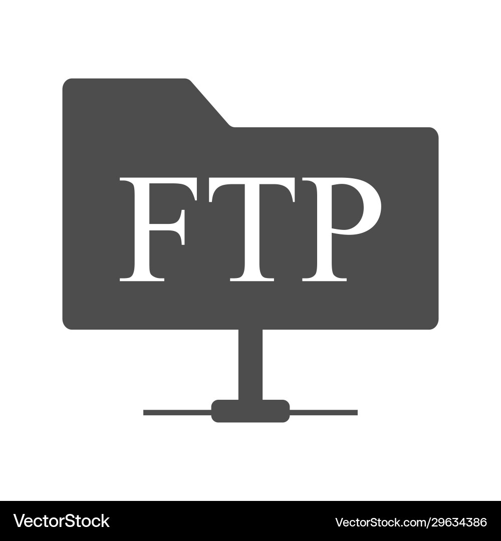 Ftp icon images in gray style Royalty Free Vector Image