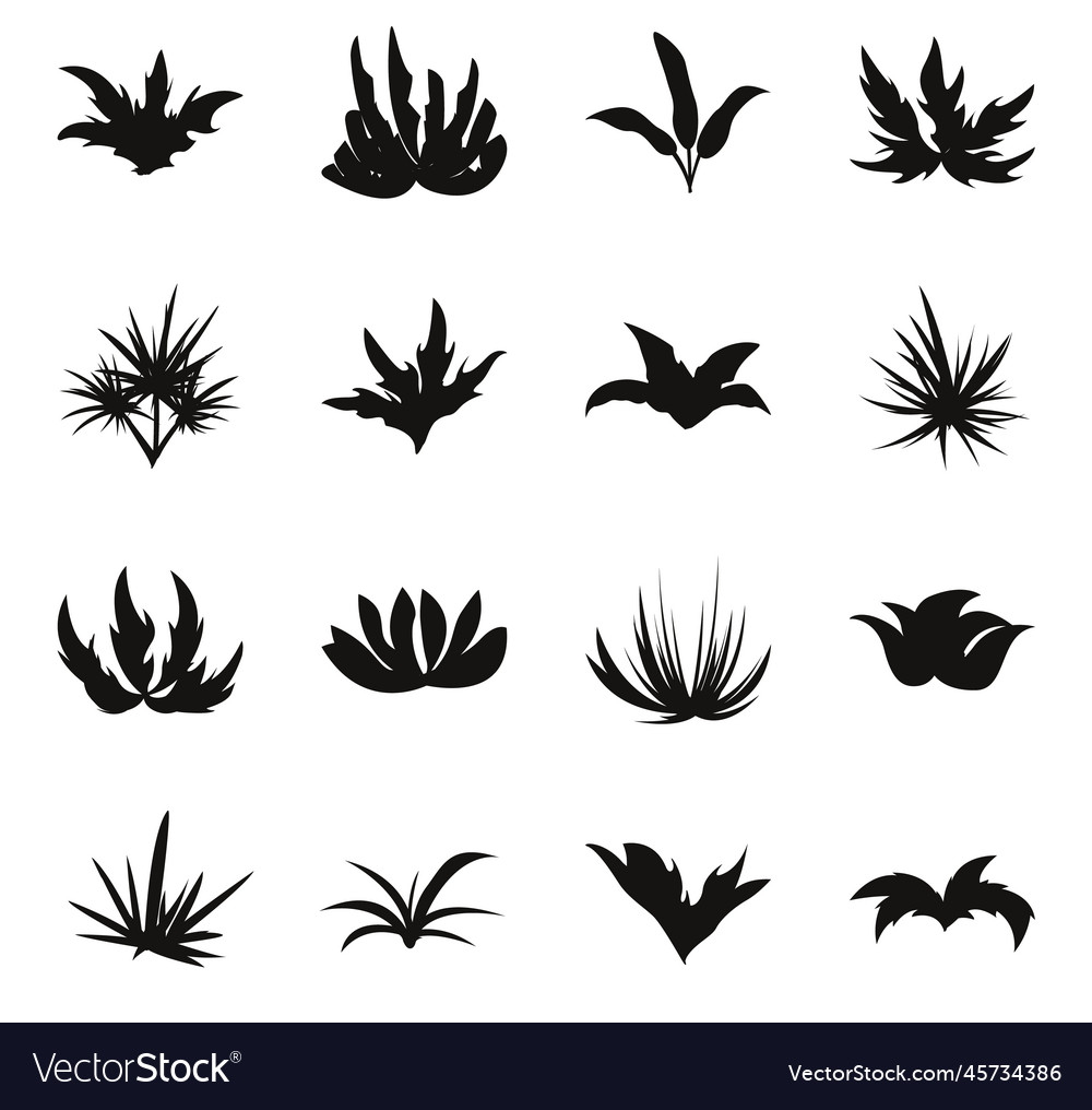Garden Grass Symbol Collection Shrub Royalty Free Vector