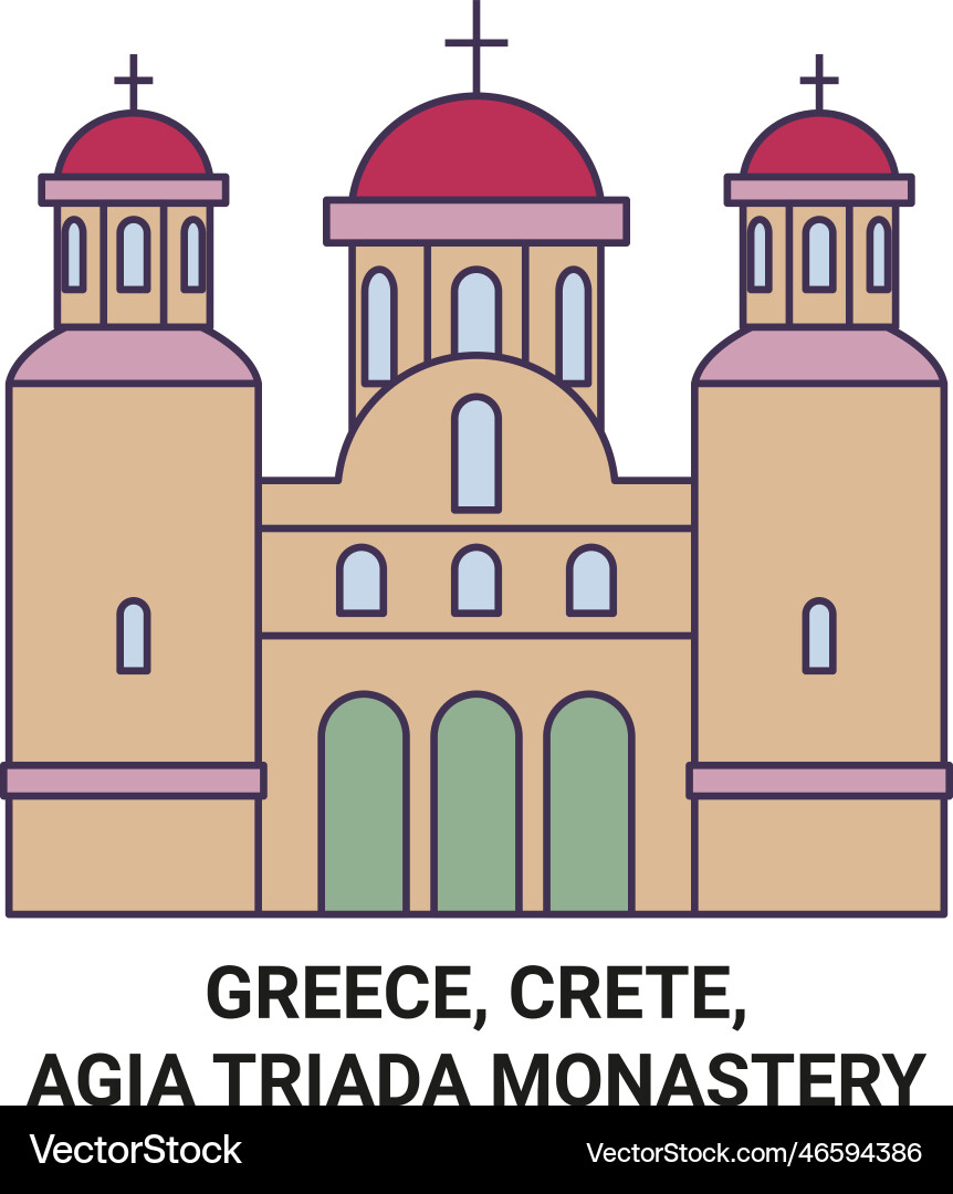 Greece crete agia triada monastery travel Vector Image