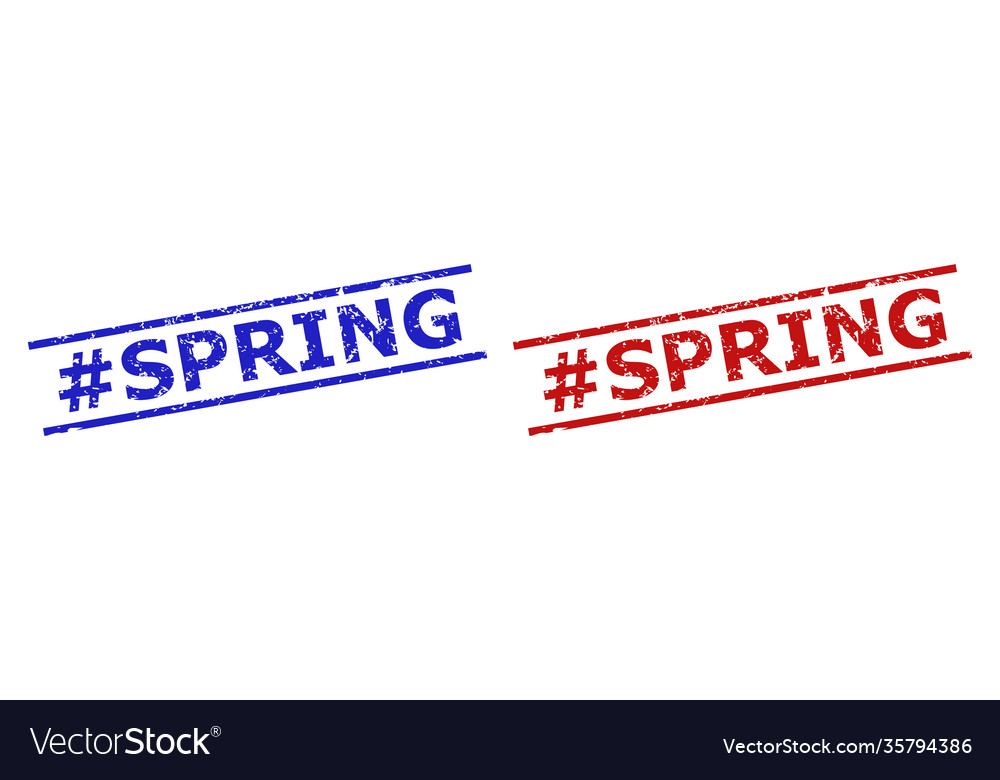 Hashtag spring watermarks with grunged texture Vector Image