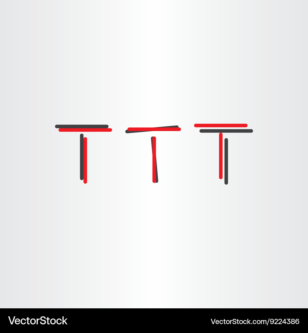 Letter t line icons symbol Royalty Free Vector Image