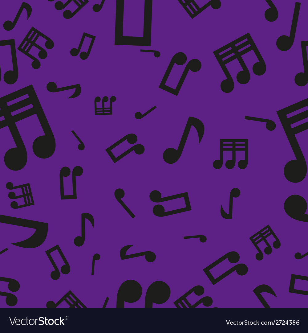 Musical notes seamless pattern violet Royalty Free Vector