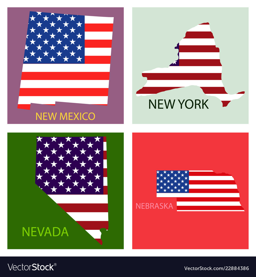 Poster map of united states america with state Vector Image