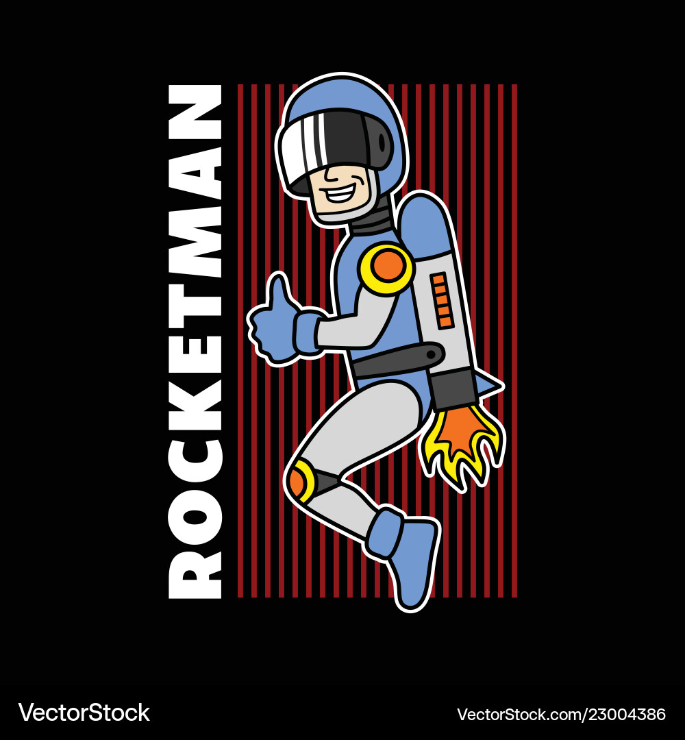 Rocket man for mascot or graphic goods Royalty Free Vector