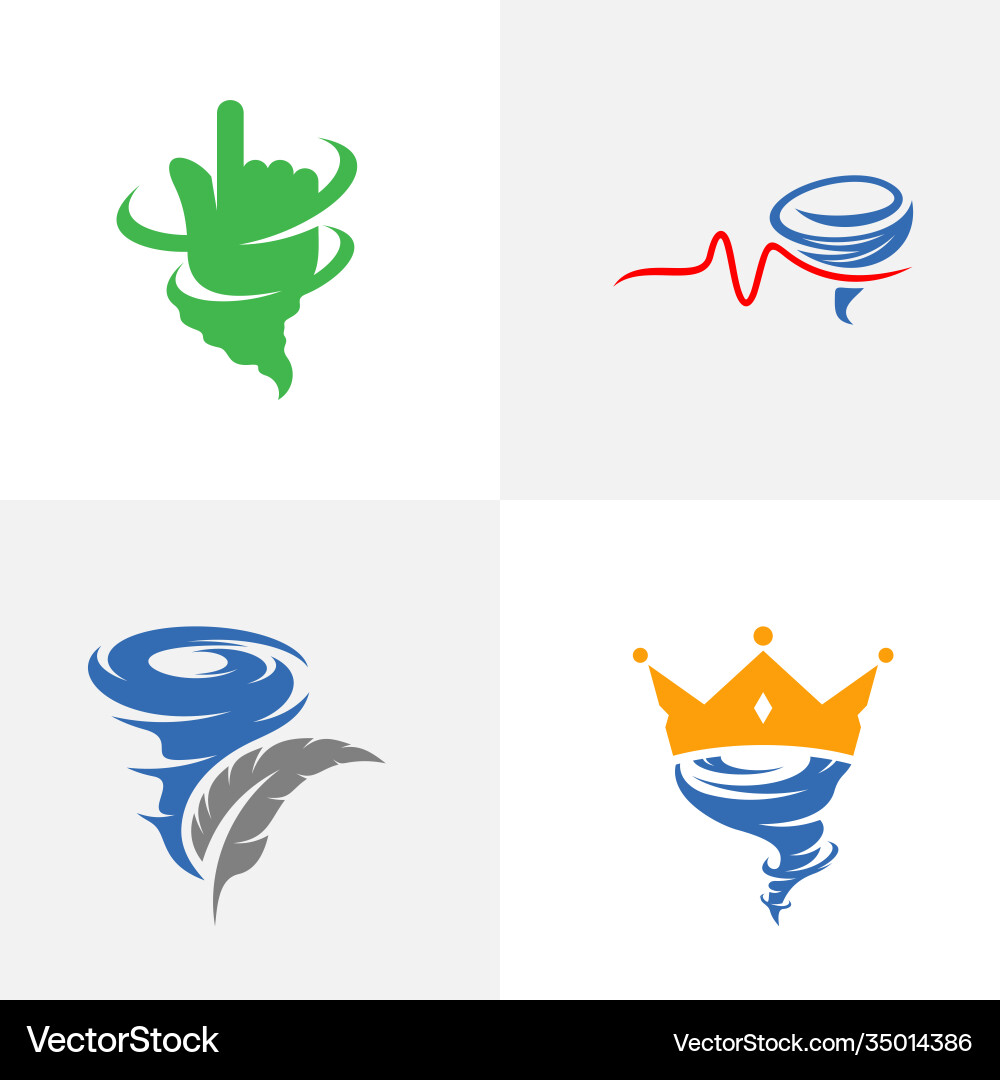 Set tornado logo template creative twister Vector Image