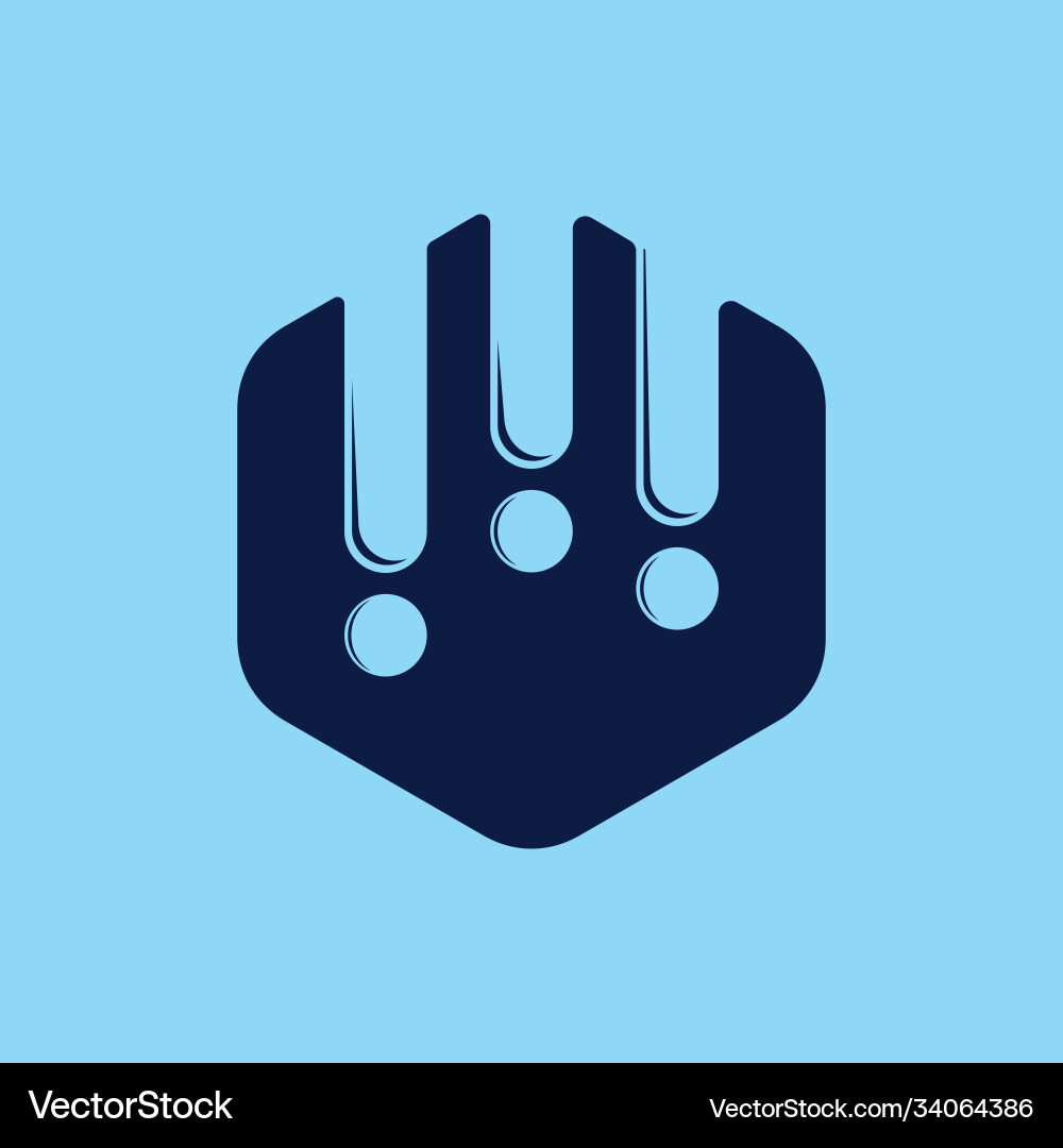 Simple rain drop hexagonal logo Royalty Free Vector Image