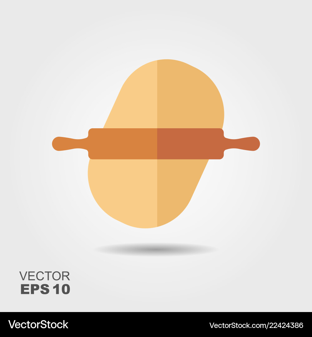 Symbol of baking rolling pin and dough Royalty Free Vector