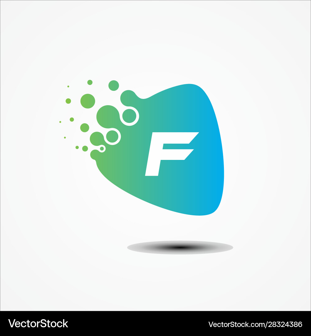 Triangle design with f letter symbol Royalty Free Vector