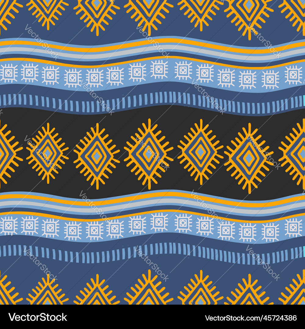 Vintage african pattern drawing seamless bohemian Vector Image