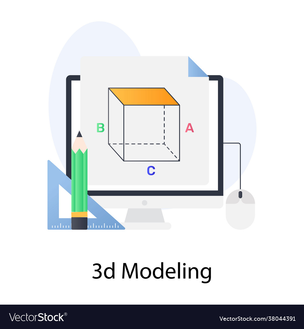 3d modelling Royalty Free Vector Image - VectorStock