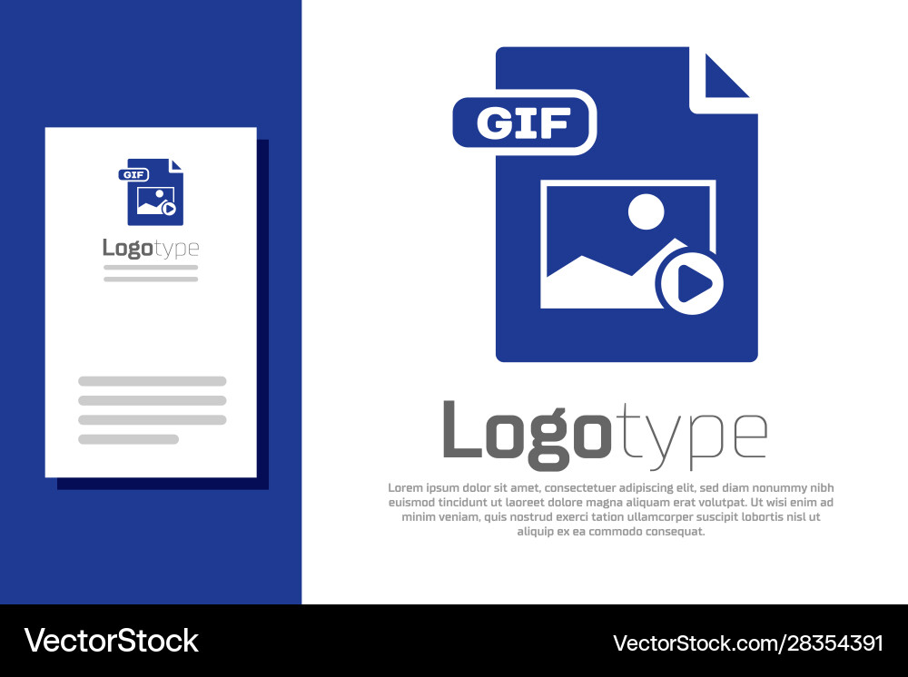 Blue gif file document download gif button icon Vector Image