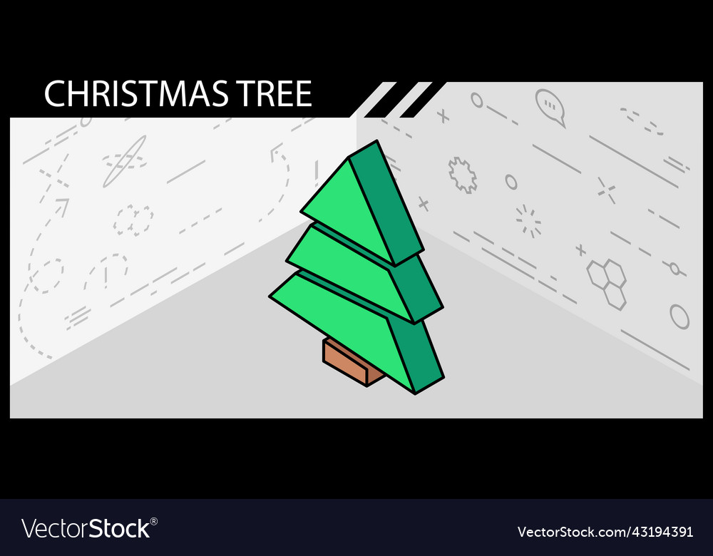 Christmas tree isometric design icon web 3d Vector Image Christmas tree isometric design icon web 3d Vector Image