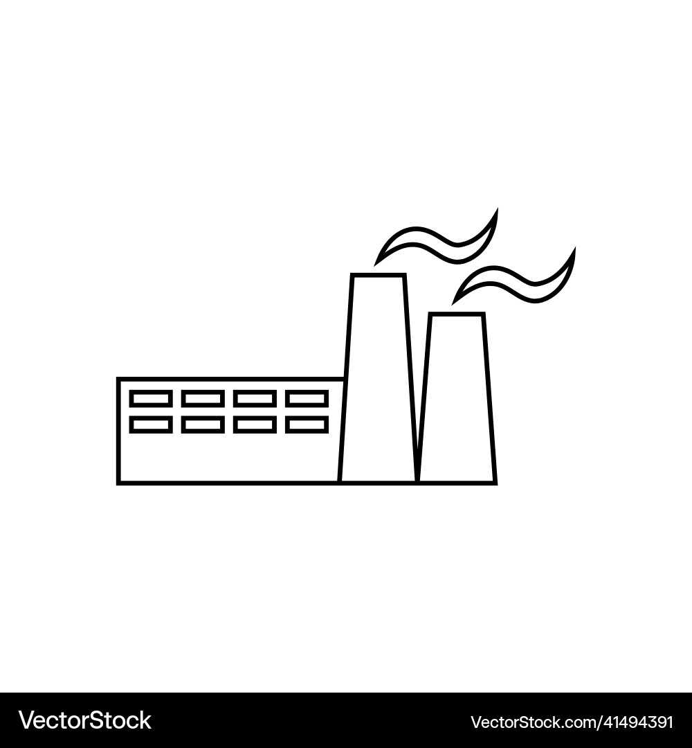 Factory line icon outline sign linear style Vector Image