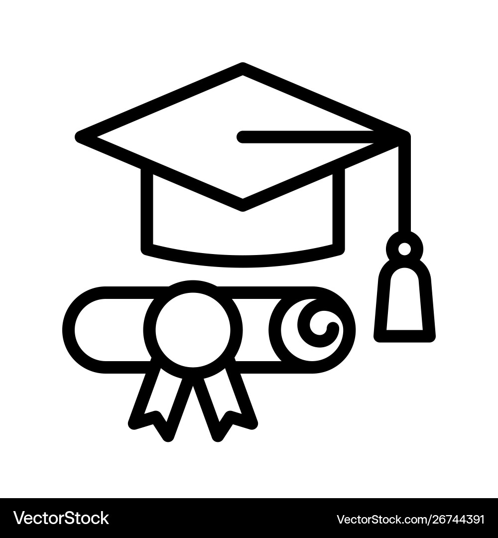 Graduate back to school line style icon Royalty Free Vector