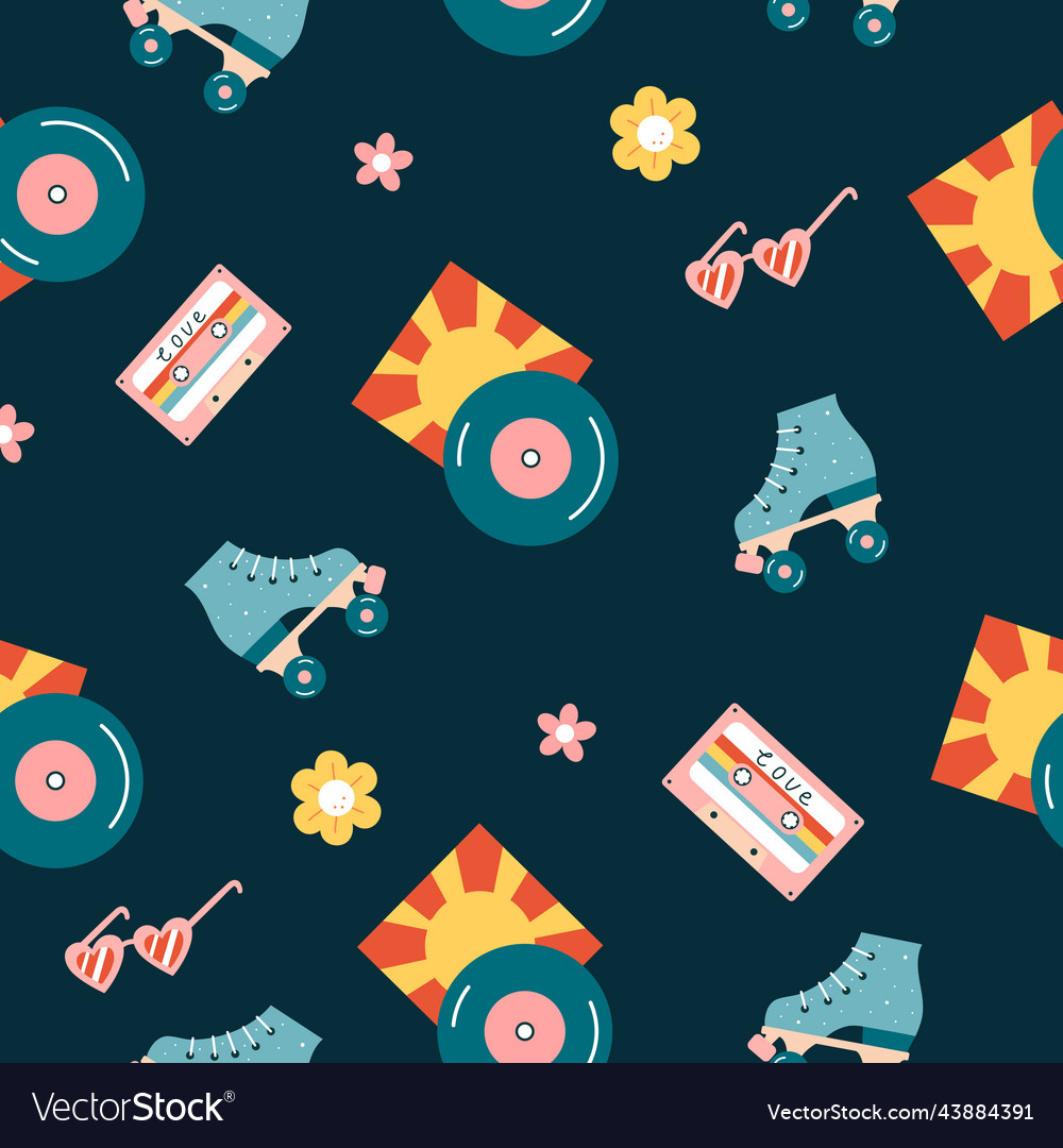 Groovy retro pattern Royalty Free Vector Image