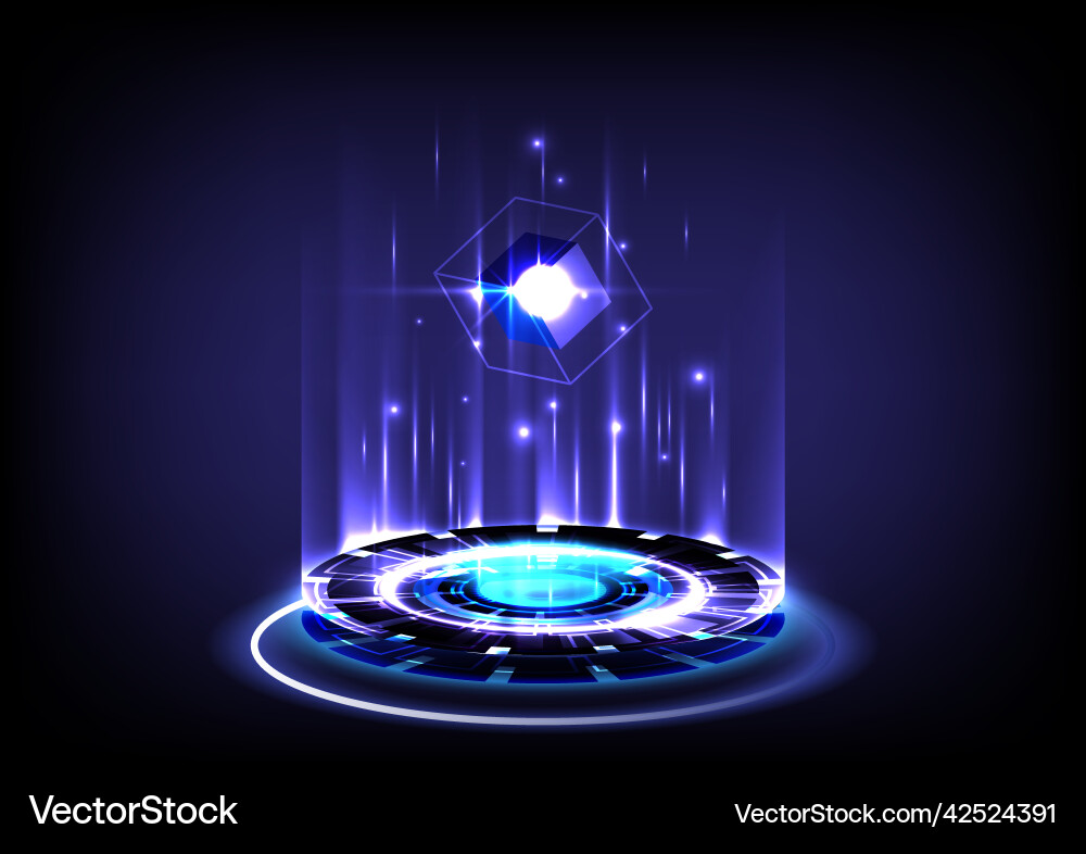 Gui and ui virtual reality portal hologram Vector Image