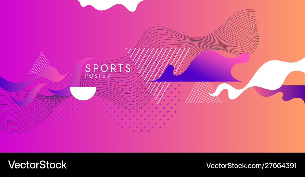Sports poster abstract background with dynamic Vector Image